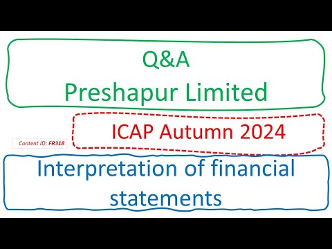 Q&A Preshapur Limited (ICAP Autumn 2024) | Interpretation of financial statements (FR318)
