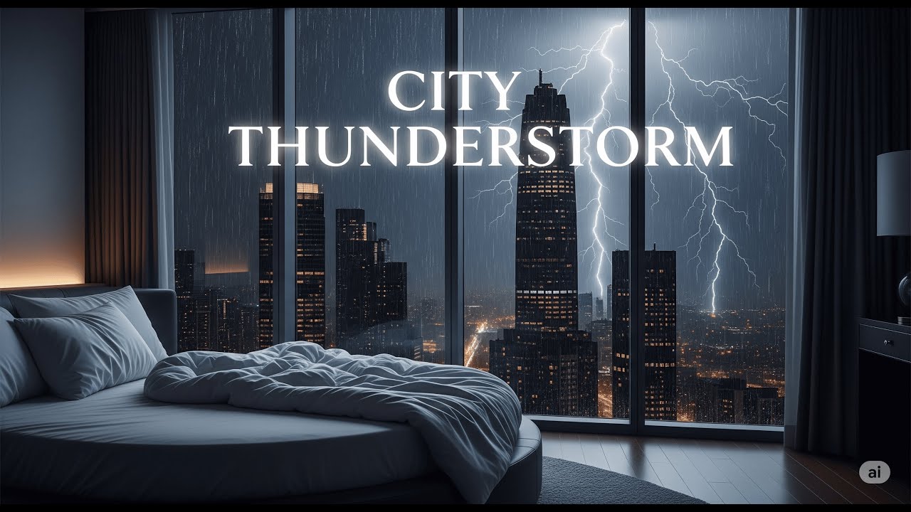 Copia di Sounds of a Thunderstorm over the City at Night | 4 Hours for Insomnia & Relaxation