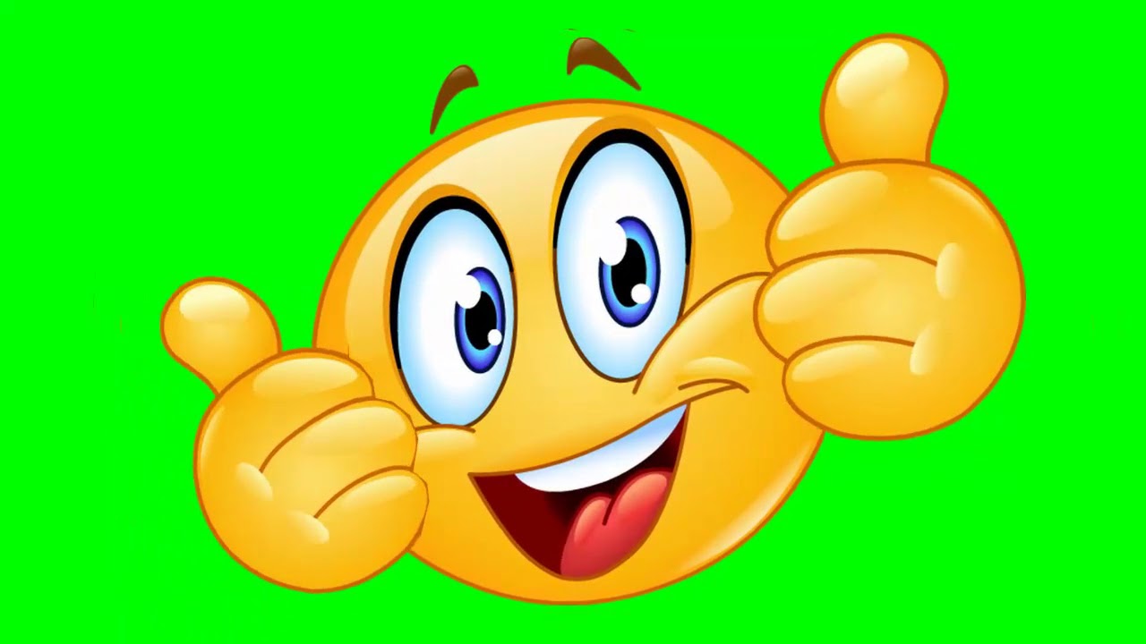 GREEN SCREEN SMILEY THUMB UP ANIMED