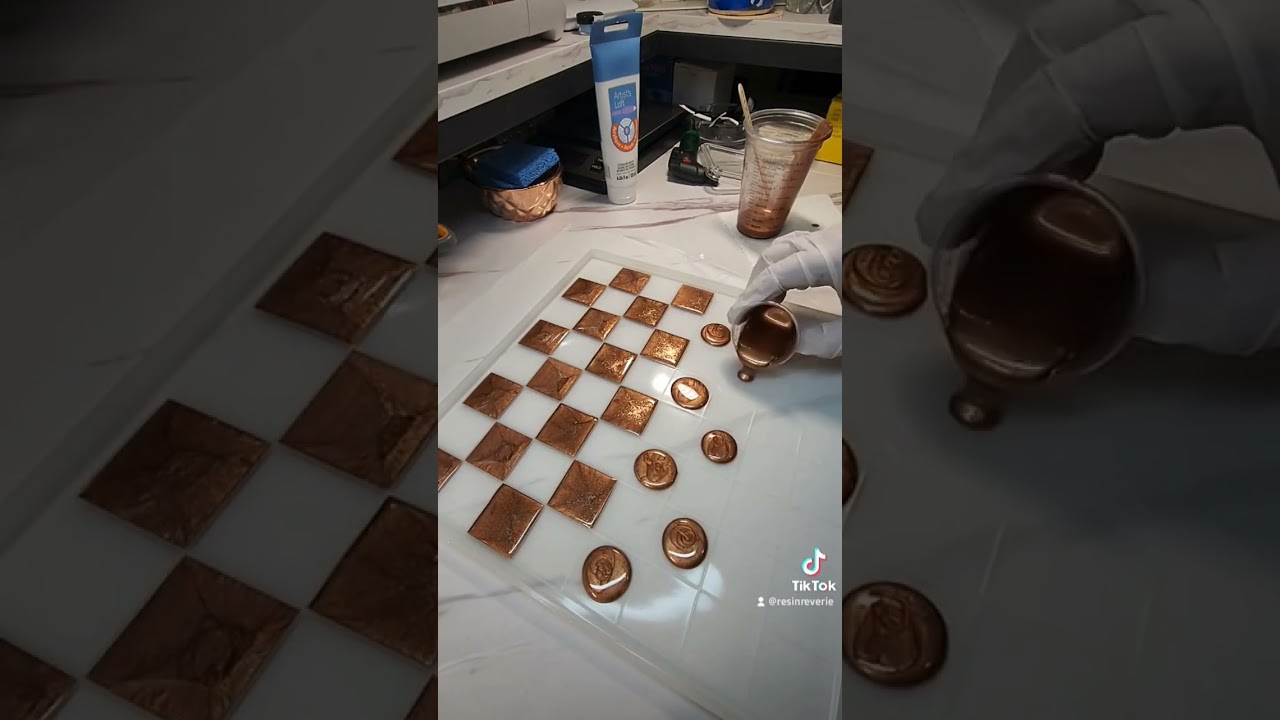 custom chess set. #tiktok #resin #resinart #chess #chessgame #bronze #custom