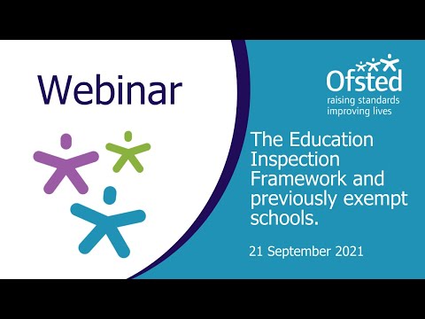 Webinar: education inspection framework refresher - previously exempt schools
