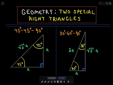 Special Right Triangles in Geometry: 45-45-90 and 30-60-90