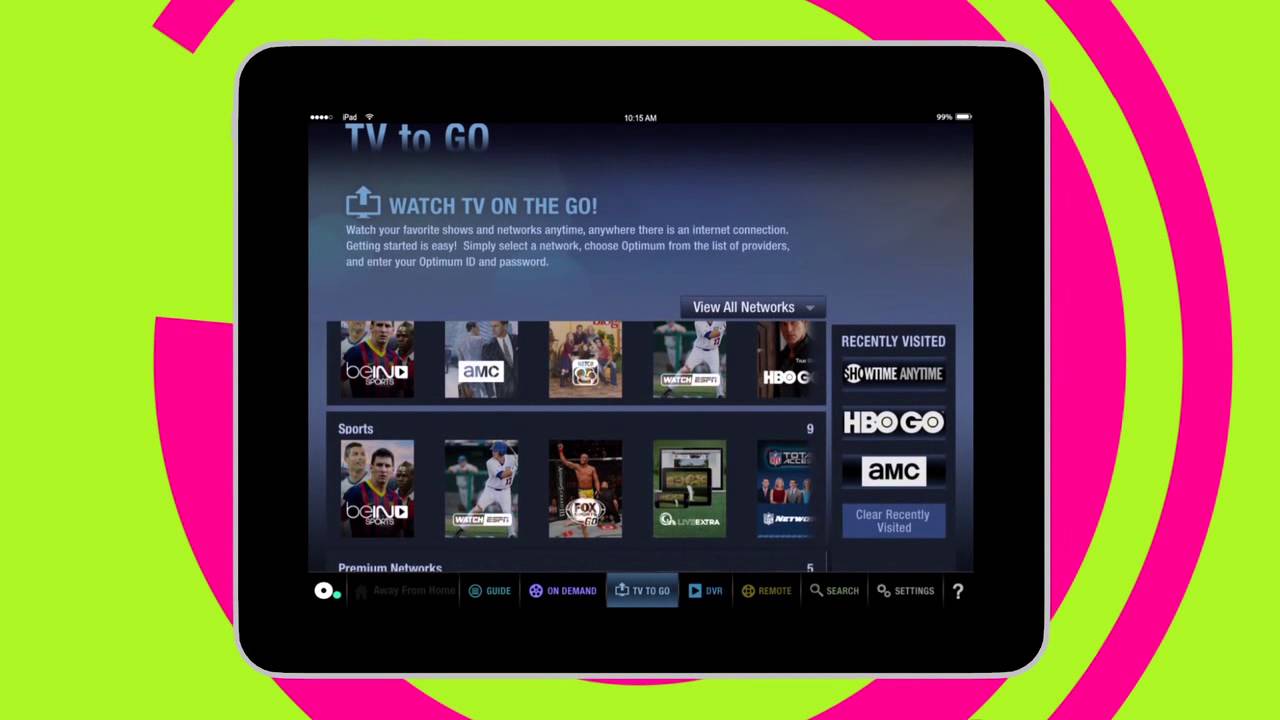 Tutorial: Using TV to GO on the Optimum App