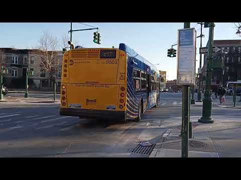 2018 New Flyer XDE40 B47 bus leaving RALPH AV/EASTERN PKWY North