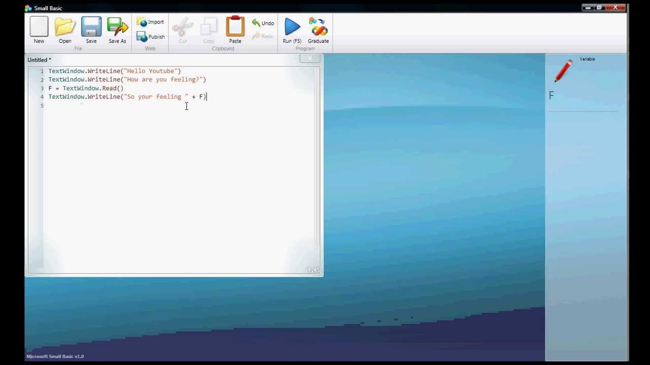Small Basic Tutorial #001