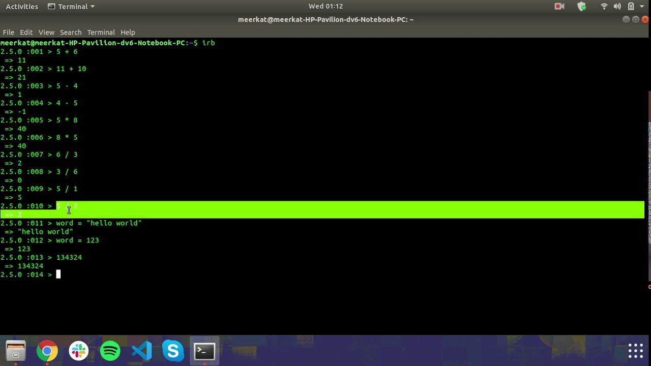 Ruby Programming 3 ( Operators and data types )