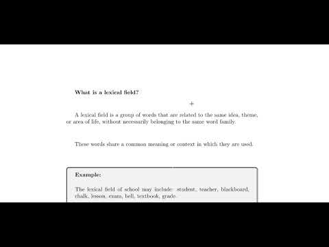 What is a lexical field?