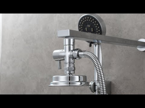 Tecmolog Brass G1/2" Shower Arm All Metal 3-Way Diverter Valve for Hand Shower and Fixed Shower Head