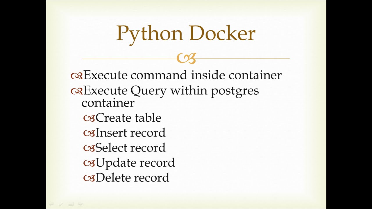 Python-Docker (Execute command inside running docker container) - Part3