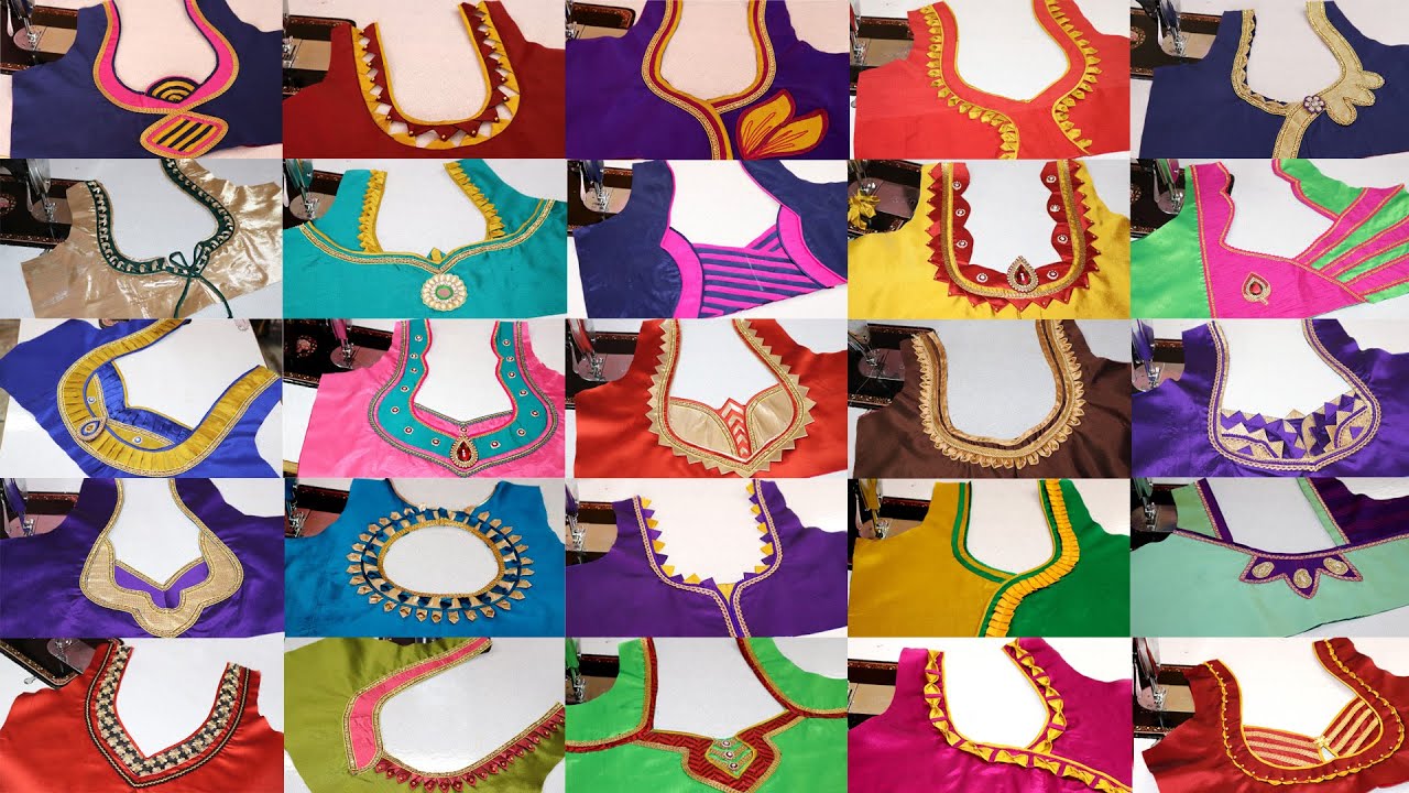 Designer Patch Work Blouse Back Neck Designs - Blouse Designs - Blouse ...