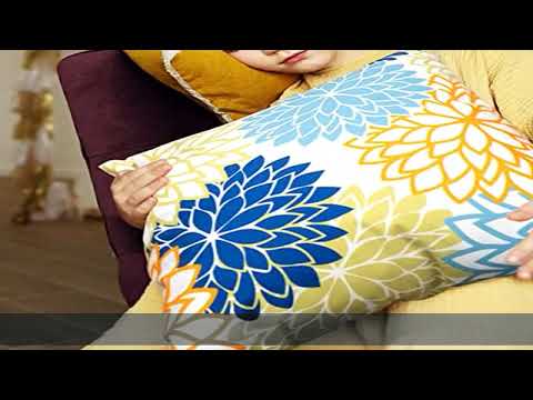 Nymphia Yellow Blue Green Pillow Covers 18x18 Set of 2 Outdoor Throw Pillows for Couch Sofa Patio H