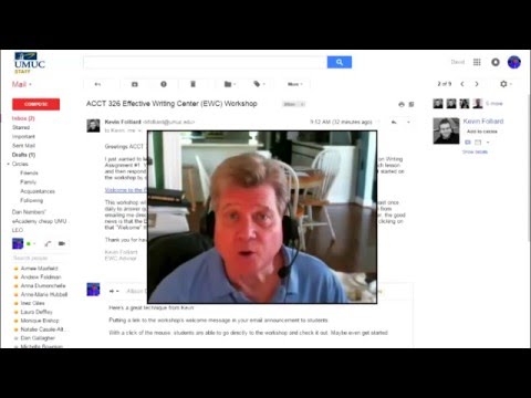 Email Hyperlinks for Writing Fellow LEO Workshops