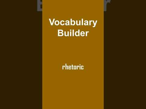 rhetoric, Vocabulary Builder, English Practice for Fluency #English Vocabulary #words #shorts