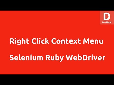 Learn Selenium Ruby Right Click Context Menu - Mind Luster
