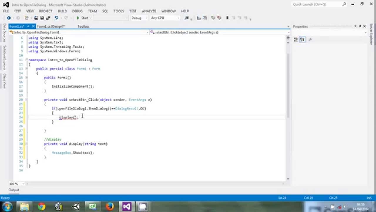 C# Beginners Tutorial : How to use OpenFileDialog video
