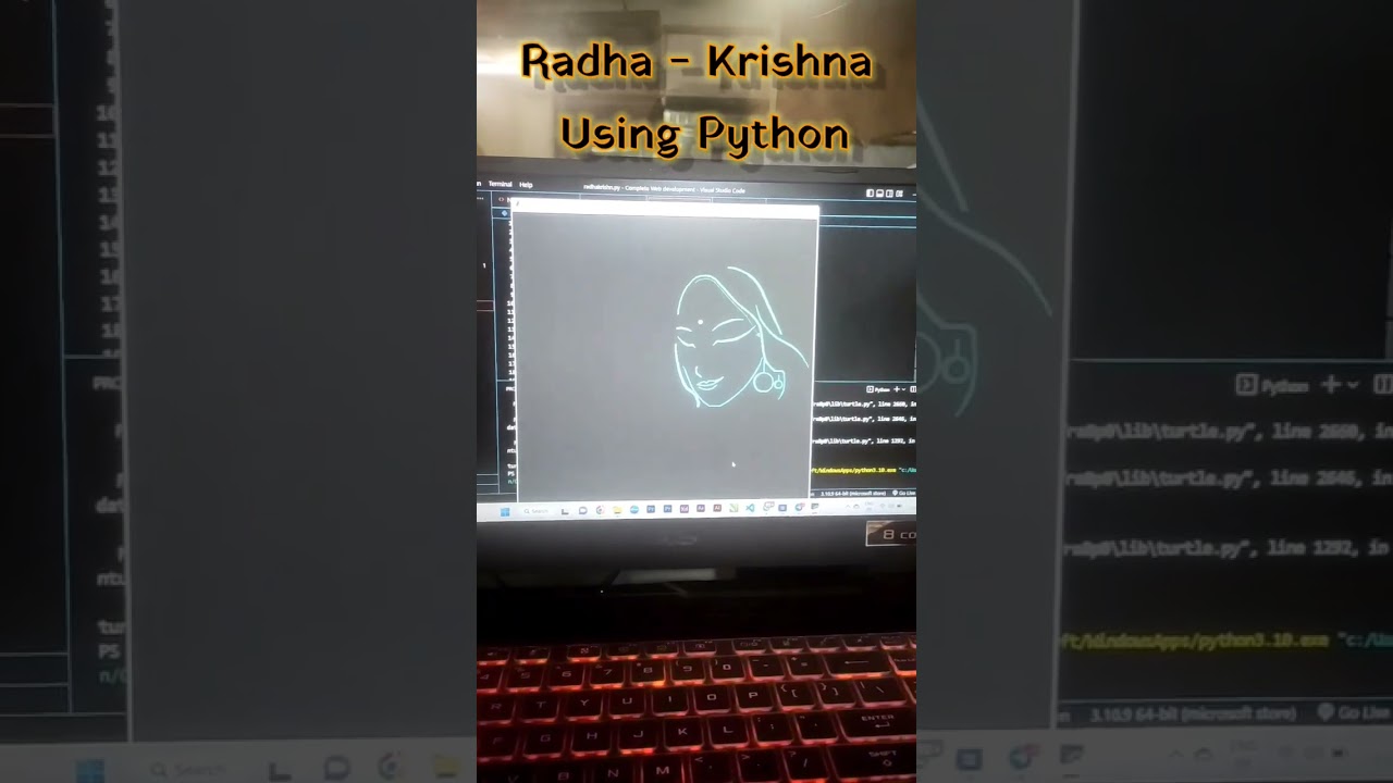 Radha Krishna Drawing Using Python