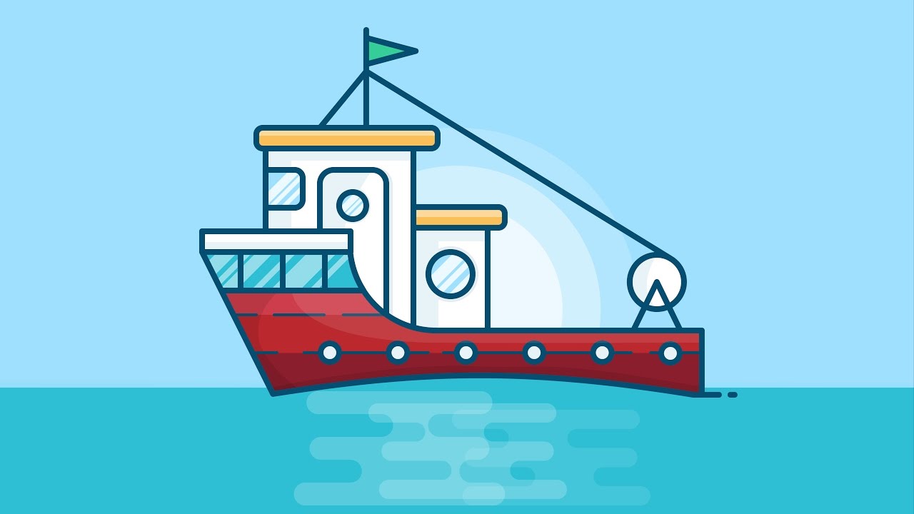 Illustrator Tutorial : Fishing Boat Illustration Design