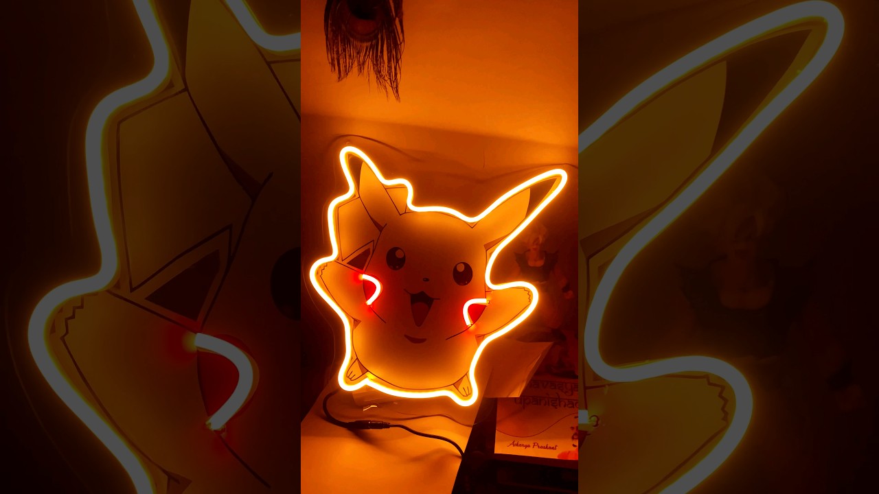 Pikachu neon light unboxing