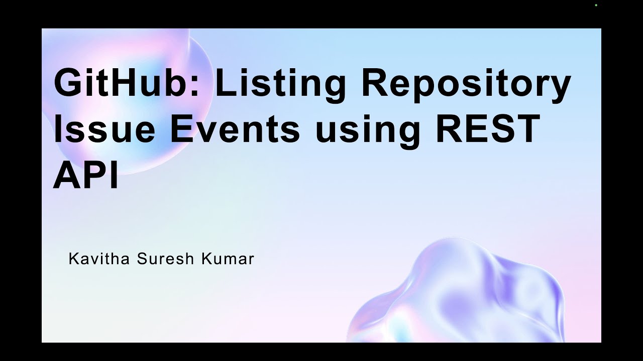 GitHub: Listing Repository Issue Events using REST API