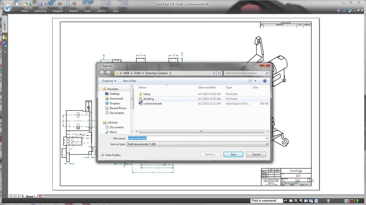 Solid Edge ST8: Drawing Compare