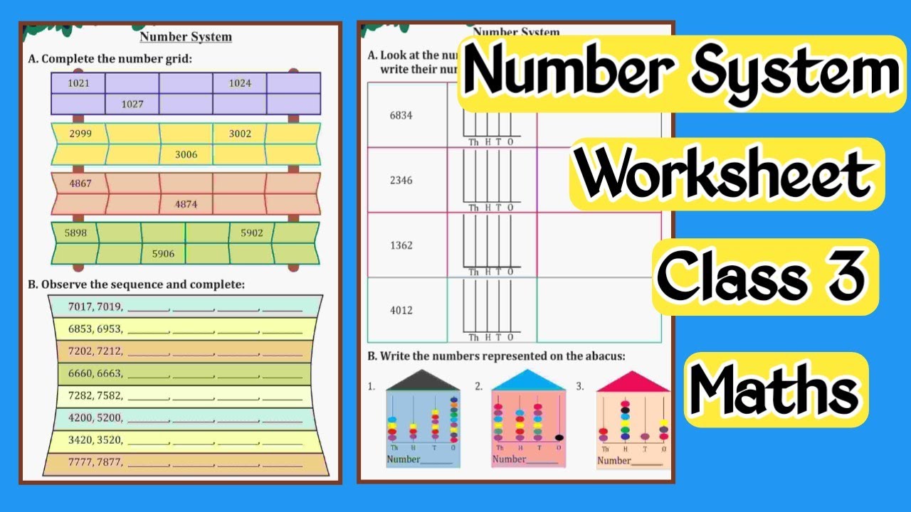 Class 3 Maths/ Worksheet  {Number System } daily practice worksheet with solution