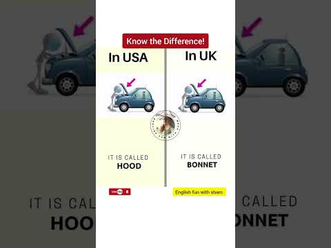 Hood VS Bonnet| car vocabulary| UK vs USA English #shorts #uk #usa #cars #englishvocabulary