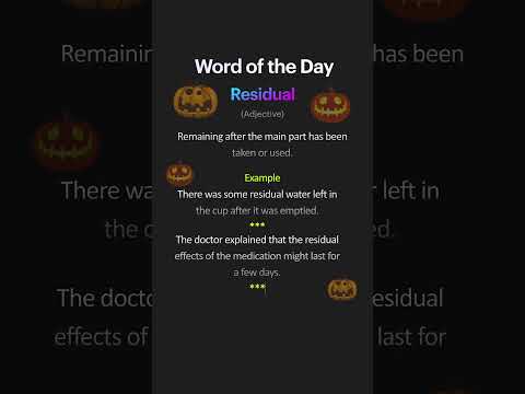Residual – What Does It Mean? | Word of the Day #quiz #wordoftheday #englishlanguage