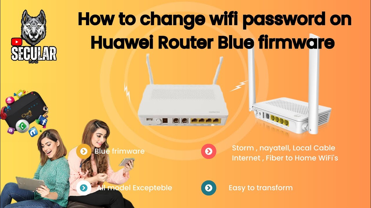 How to change wifi password|Huawei Blue firmware| Fiber to Home WiFi's