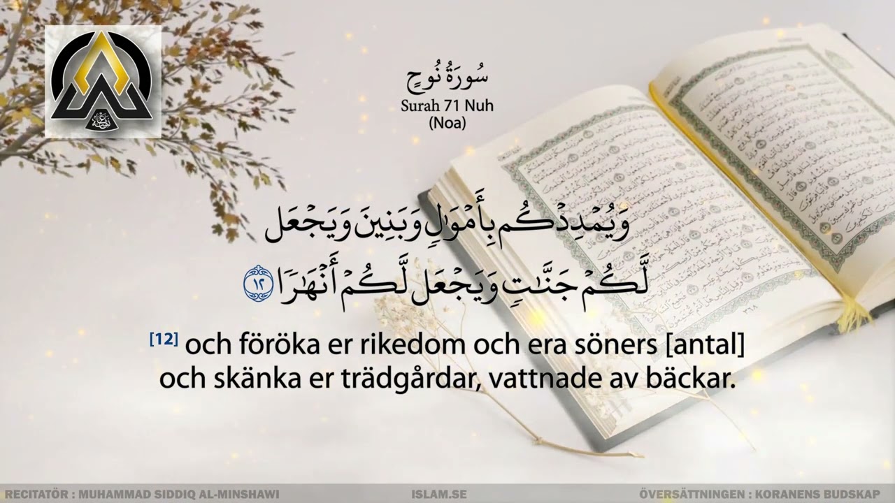 Koranen på svenska Surah 071 Nuh Noa koranenpåsvenska islamse bilalse ...