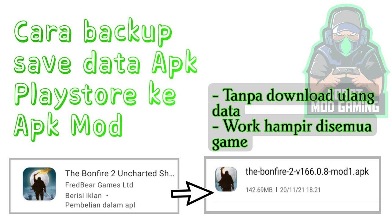 Tutorial Backup Save Game Data Playstore to Apk Mod