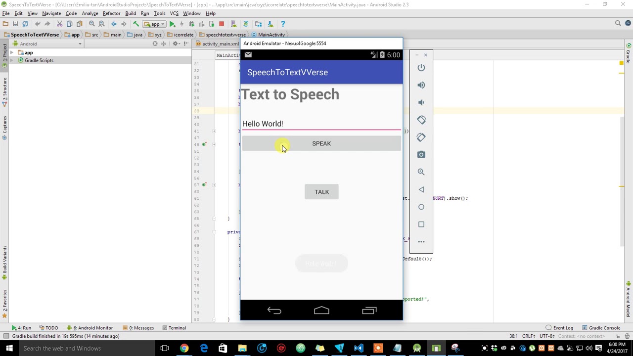 Android Text to Speech and Speech Recognition Demo with Full Source Code
