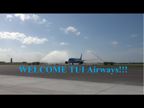 INAUGURAL TUI AIRWAYS FLIGHT TO MELBOURNE ORLANDO INT'L AIRPORT | HISTORIC MOMENT | WATER SALUTE