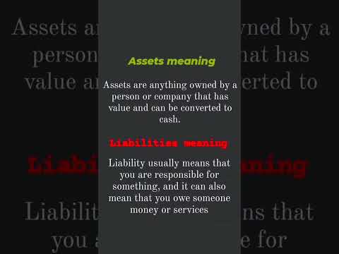 Assets and liabilities meaning