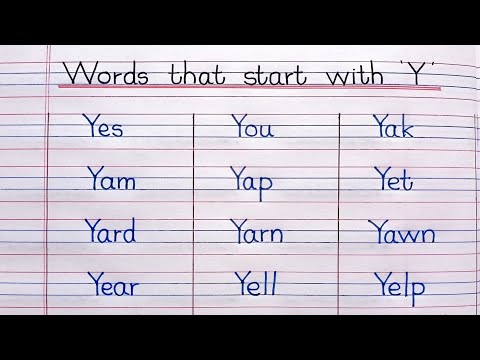 Words That Start With ' Y '| ' Y ' Letter Words|