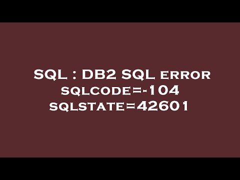 SQL : DB2 SQL error sqlcode=-104 sqlstate=42601