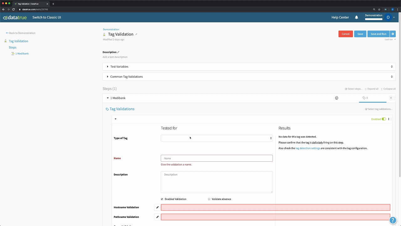 Coverage Test - Tag Validation