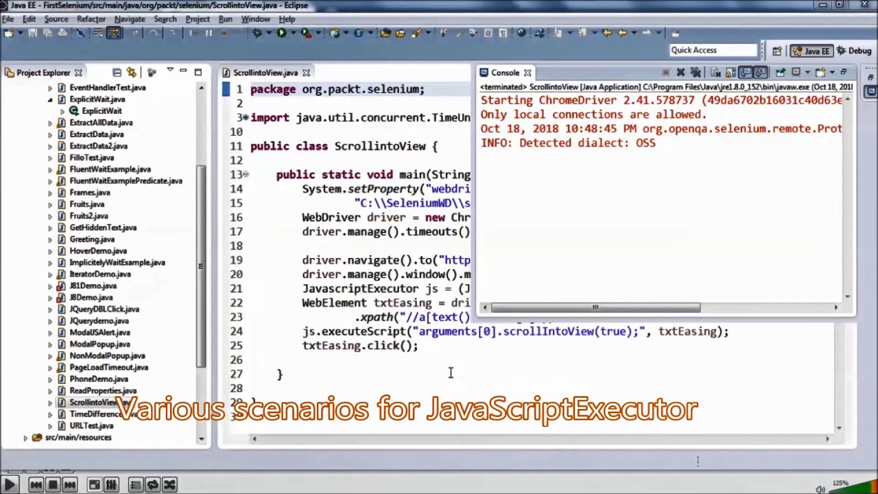Selenium WebDriver Quick Start Guide | 6. The Actions Class and JavascriptExecutor