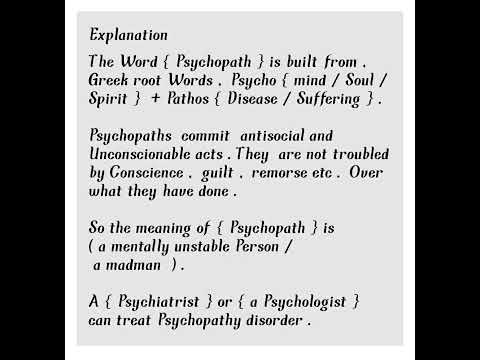 The Word { Psychopath } means ? ? #english