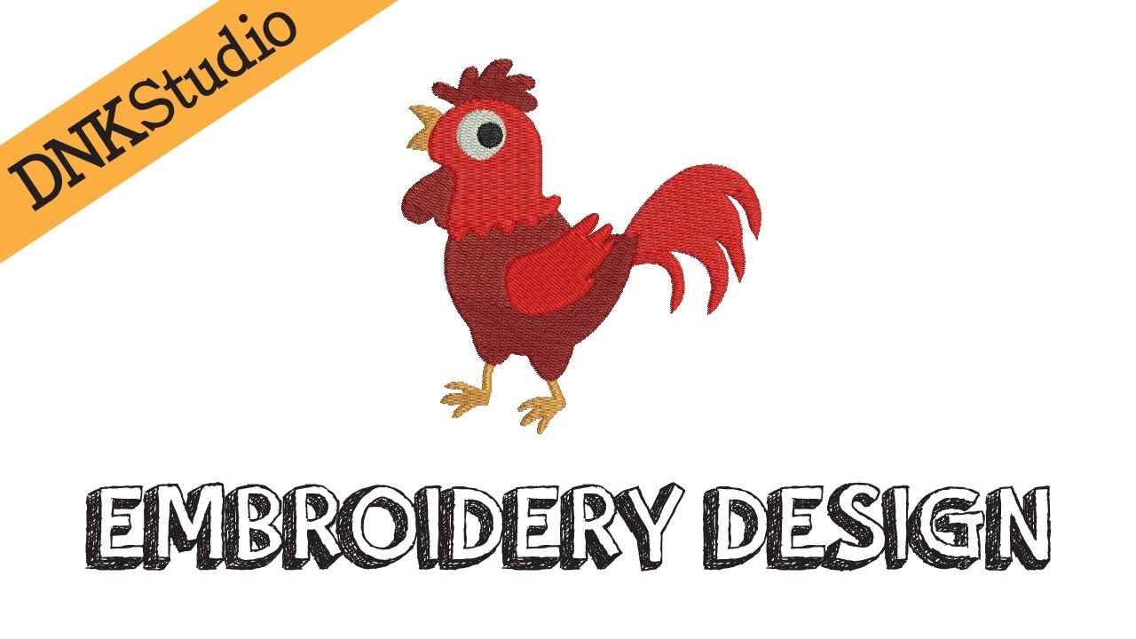 Rooster Chicken Embroidery Design