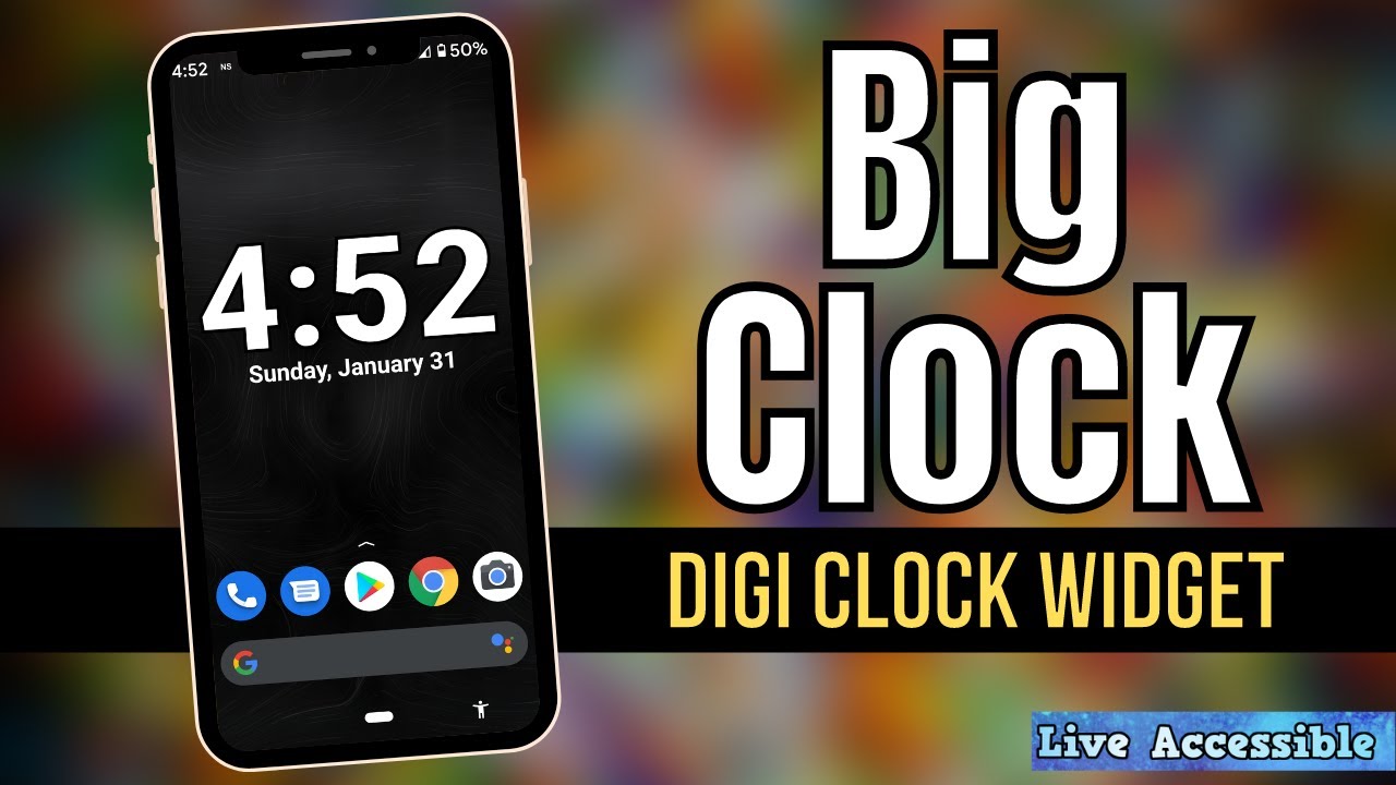 #LiveAccessible HUGE Android Clock Widget | Digi Clock for Low Vision, Seniors, Visually & Impaired