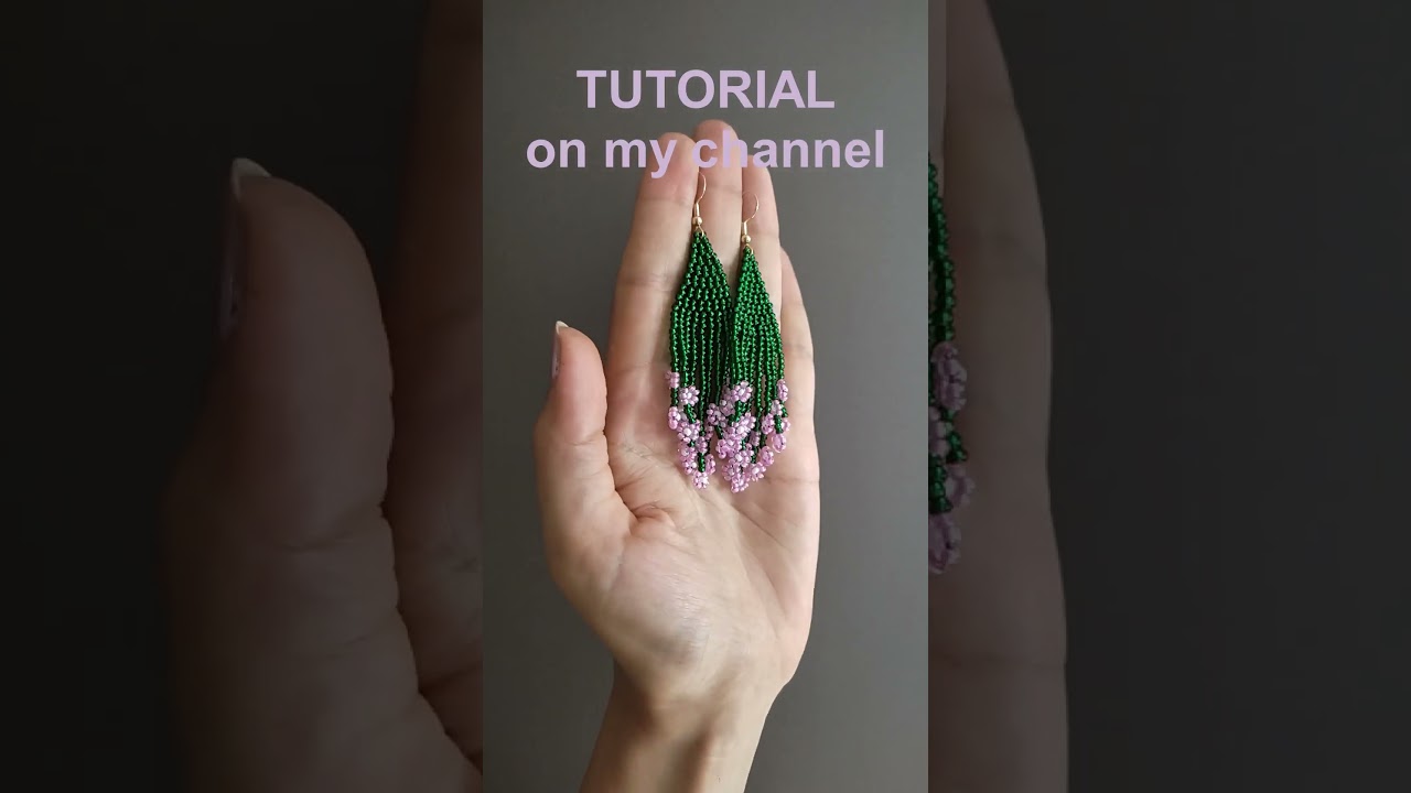 beading tutorial, beaded earrings with fringes