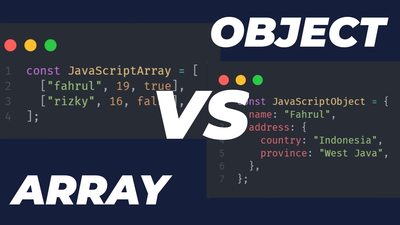 PENJELASAN ARRAY DAN OBJECT PADA JAVASCRIPT