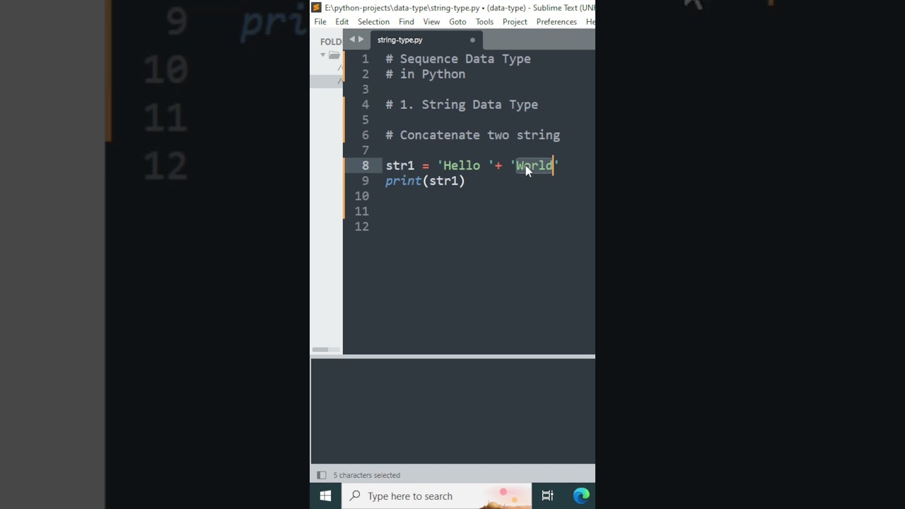 Joining Forces: Concatenating Strings in Python | #shortvideo #shorts #viral