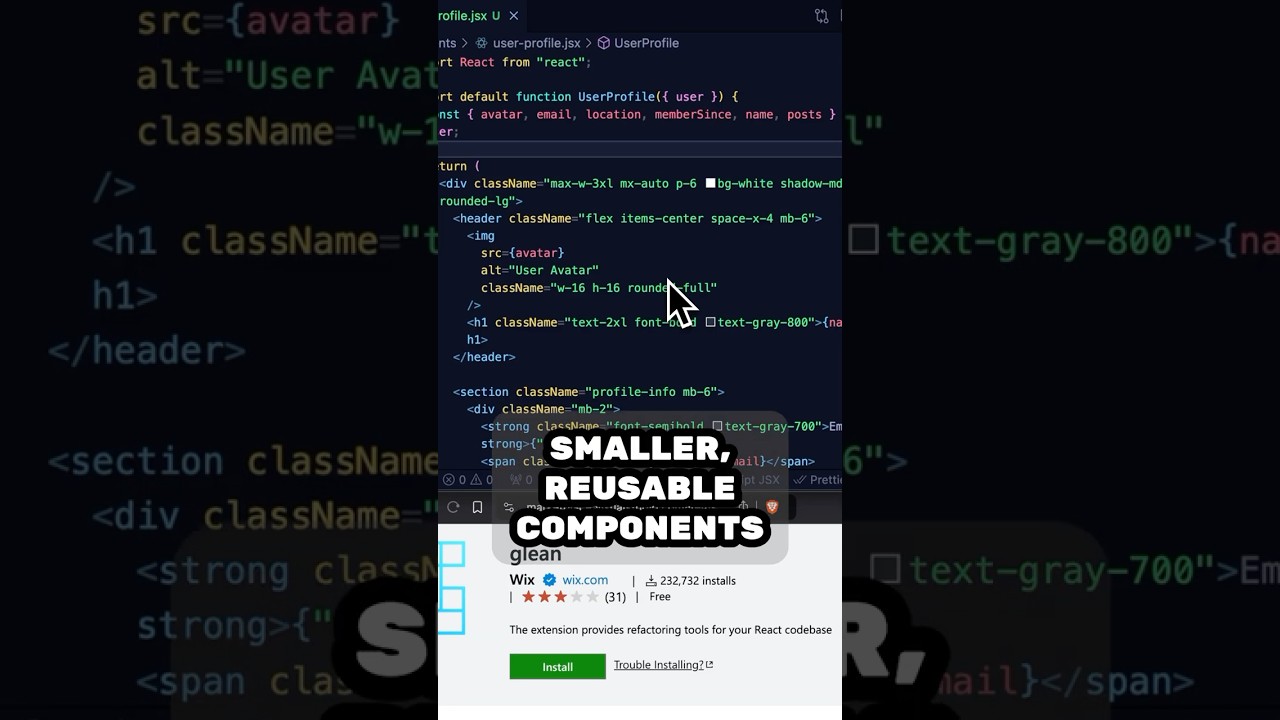 Refactor your React components FAST in VSCode