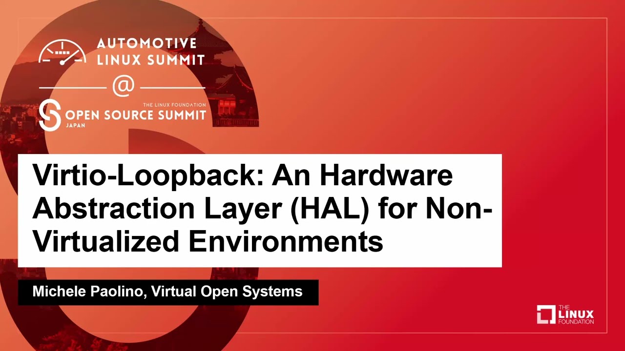 Virtio-Loopback: An Hardware Abstraction Layer (HAL) for Non-Virtualized Environm... Michele Paolino