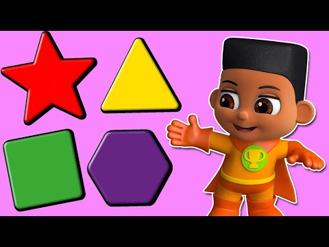 Learn Shapes And Numbers With Super Heroes | Super Geek Heroes - Learning Videos For Kids