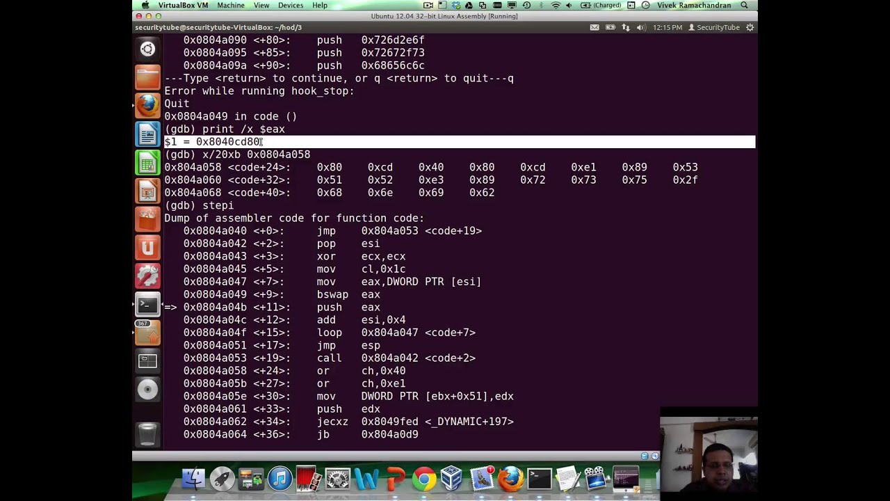 [SecurityTube.net] GDB Analysis of Poor Mans Enocoder
