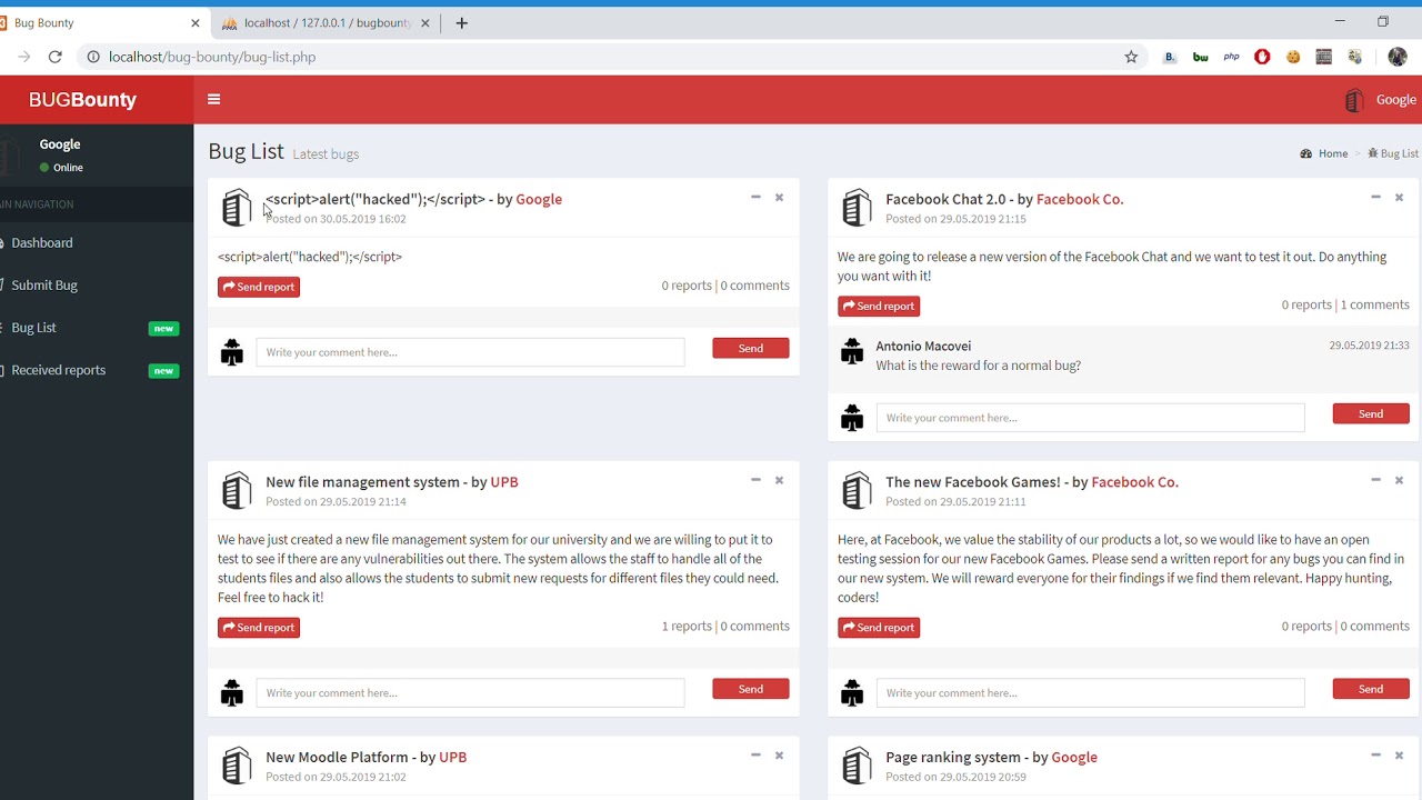 Bug Bounty Web Application Presentation
