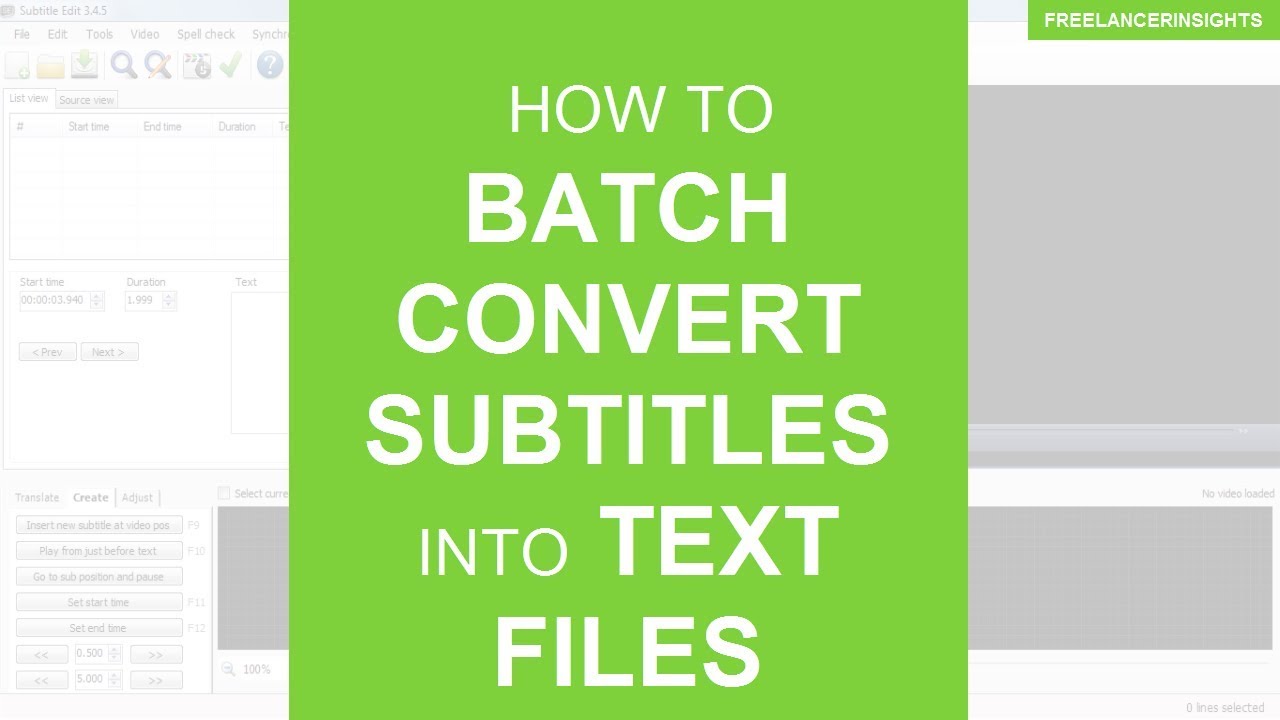 How to Batch Convert Subtitles into Text Files or Transcripts