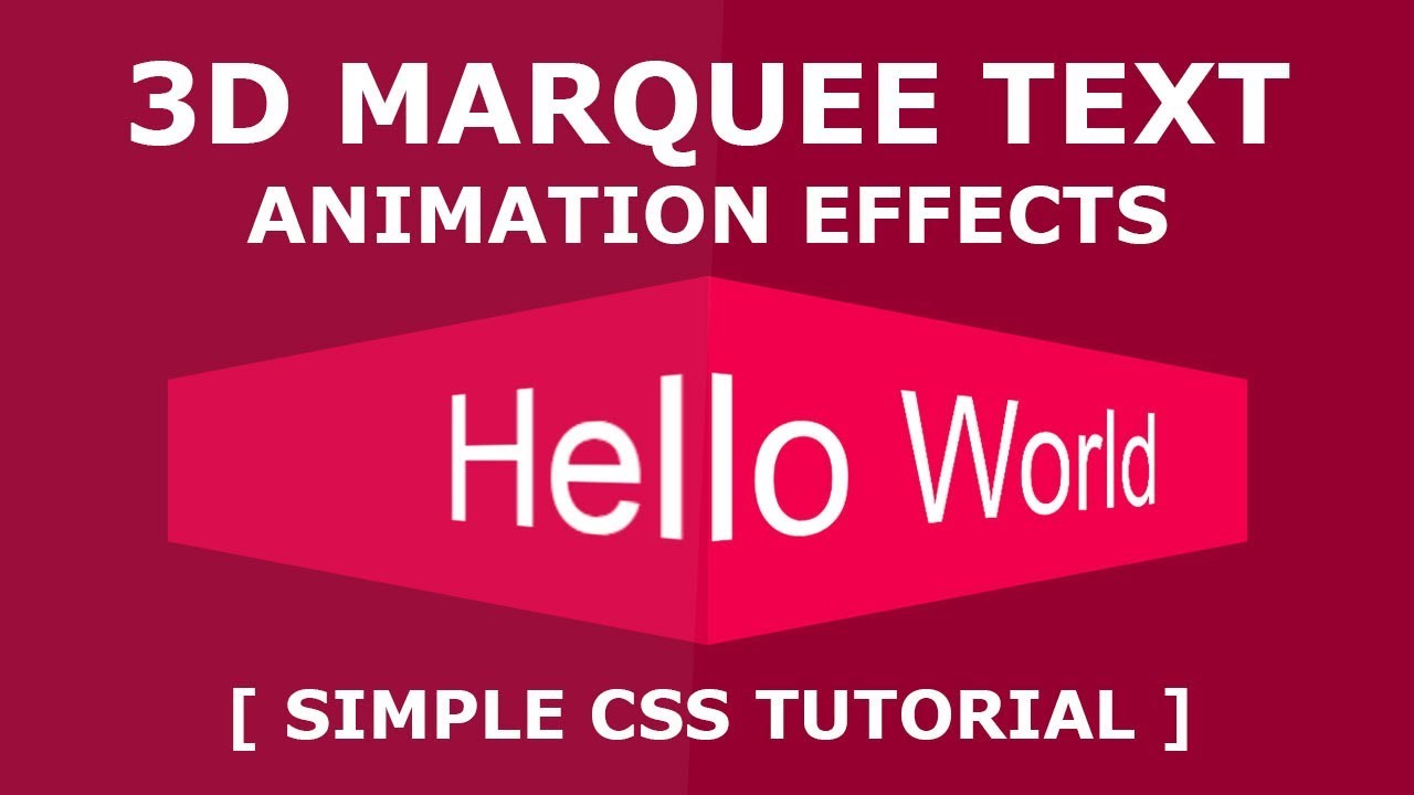 Pure CSS 3D Marquee Text Animation Effects - Simple Html CSS Tutorial